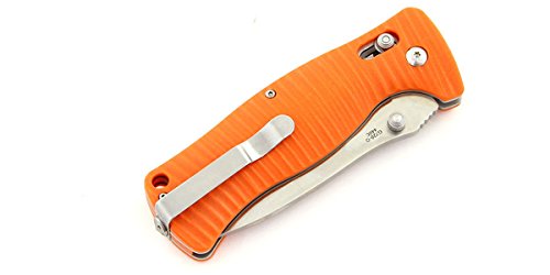 Ganzo G720-OR Tactical Pocket Folding Knife 440C Stainless Steel Blade G10 Anti-Slip Handle with Clip Fishing Hunting Outdoor Folder EDC Pocket Knife (Orange)