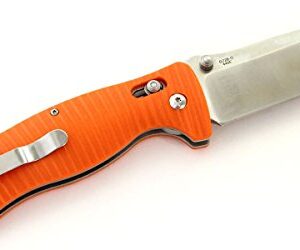 Ganzo G720-OR Tactical Pocket Folding Knife 440C Stainless Steel Blade G10 Anti-Slip Handle with Clip Fishing Hunting Outdoor Folder EDC Pocket Knife (Orange)