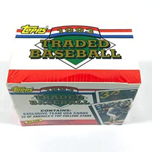 1993 Topps Traded MLB Baseball Series Factory Sealed Complete 132 Card Set. Tough Set to Find! Featuring Todd Helton's Rookie Card Plus Mike Piazza, Greg Maddux, Barry Bonds, Team USA Olympians and More!