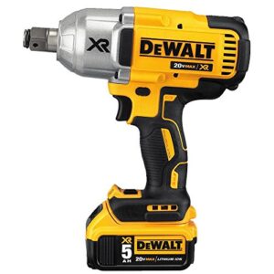 DEWALT 20V MAX* XR 3/4" Impact Wrench, Cordless, Hog Ring, with 2 Batteries and Charger, 5Ah (DCF897P2)