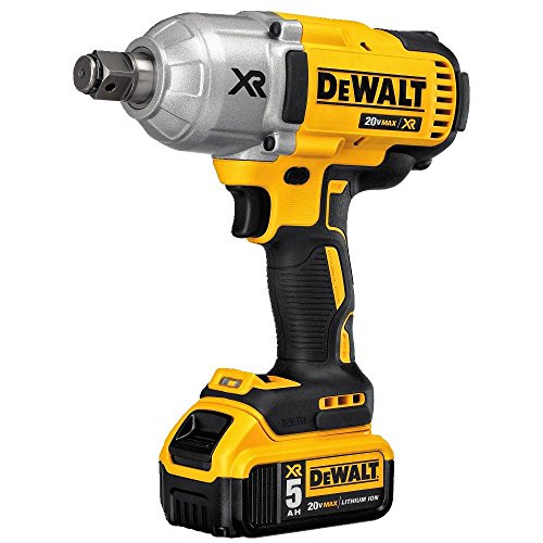 DEWALT 20V MAX* XR 3/4" Impact Wrench, Cordless, Hog Ring, with 2 Batteries and Charger, 5Ah (DCF897P2)