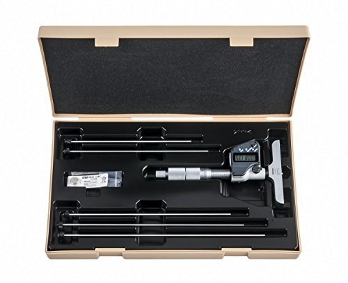 Mitutoyo 329-350-30 DMC4-6"MX Depth Micrometer, Interchangeable Rod, 0"-6", 0.00005"/0.001 mm