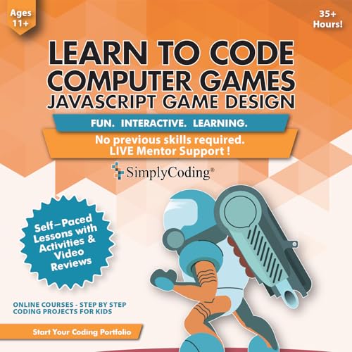 Coding for Kids: Learn to Code Javascript - Video Game Design Coding Software - Computer Programming for Kids, Ages 11-18, (PC, Mac, Chromebook Compatible)