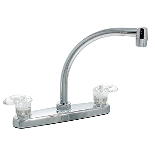 VALTERRA Phoenix PF221302 Kitchen Faucet (8" Hi-Arc, 2 Lever, 1/4 Turn, Plastic, Chrome)