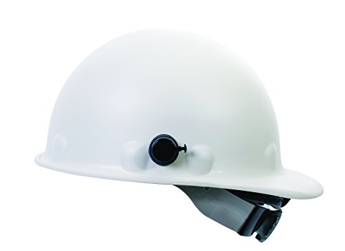 Fibre-Metal by Honeywell P2AQSW01A000 Super Eight Swing Strap Fiber Glass Cap Style Hard Hat with Quick-Lok, White, Medium