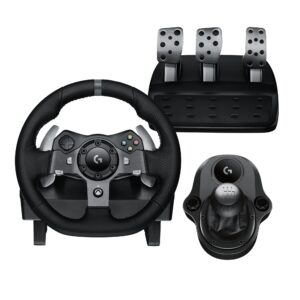 logitech g920 driving force racing wheel and pedals, force feedback + logitech g driving force shifter - xbox series x|s, xbox one and pc, mac - black