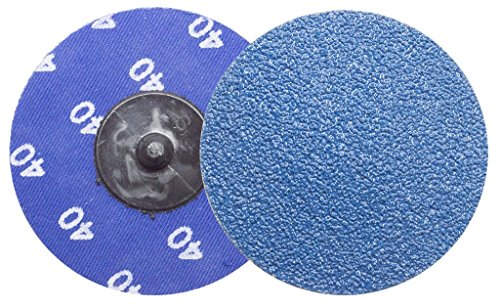 Benchmark Abrasives 3" Quick Change Zirconia Sanding Discs with a Male R-Type Backing Surface Finish Grind Polish Burr Rust Paint Removal Use with Die Grinder (25 Pack) - 40 Grit