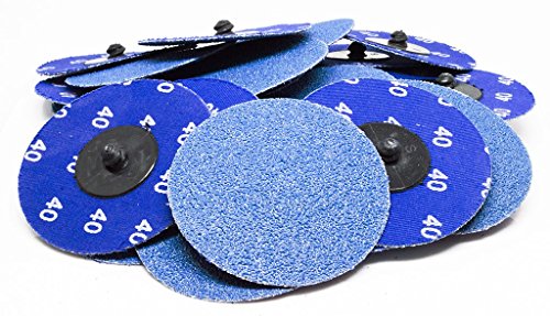 Benchmark Abrasives 3" Quick Change Zirconia Sanding Discs with a Male R-Type Backing Surface Finish Grind Polish Burr Rust Paint Removal Use with Die Grinder (25 Pack) - 40 Grit