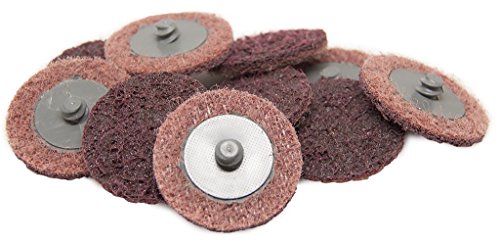 Benchmark Abrasives 2" Quick Change Nylon Surface Conditioning Discs for Sanding Polishing Paint Removal with Male R-Type Backing, Use with Die Grinder - (25 Pack)(Medium)