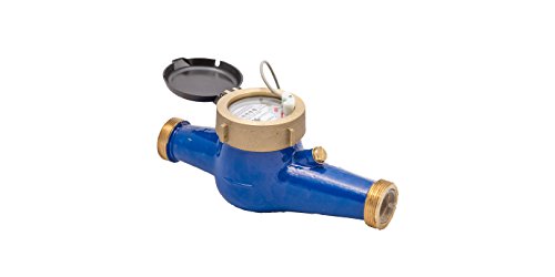 PRM 1-1/4 Inch NPT Multi Jet Water Meter with Pulse Output, Brass Body - Not for Potable Water