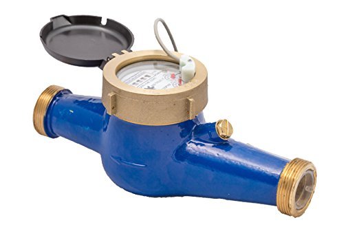 PRM 1-1/4 Inch NPT Multi Jet Water Meter with Pulse Output, Brass Body - Not for Potable Water