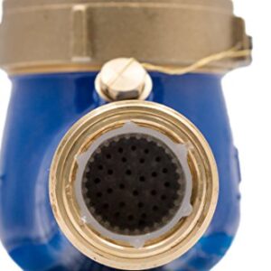 PRM 1-1/4 Inch NPT Multi Jet Water Meter with Pulse Output, Brass Body - Not for Potable Water