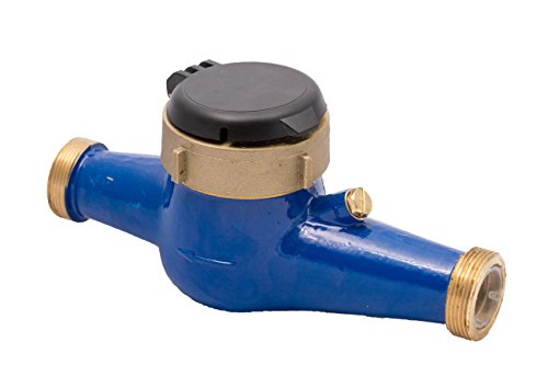 PRM 1-1/4 Inch NPT Multi Jet Water Meter with Pulse Output, Brass Body - Not for Potable Water