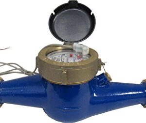 PRM 3/4 Inch NPT Multi Jet Water Meter with Pulse Output, Brass Body - Not for Potable Water