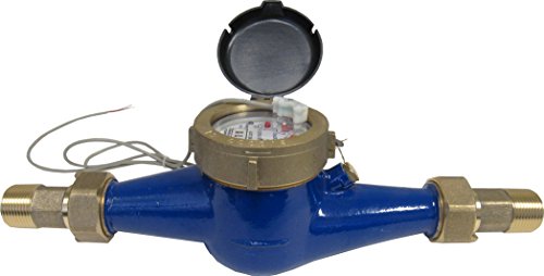 PRM 3/4 Inch NPT Multi Jet Water Meter with Pulse Output, Brass Body - Not for Potable Water