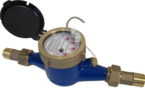 PRM 3/4 Inch NPT Multi Jet Water Meter with Pulse Output, Brass Body - Not for Potable Water