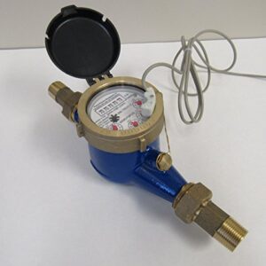 PRM 3/4 Inch NPT Multi Jet Water Meter with Pulse Output, Brass Body - Not for Potable Water