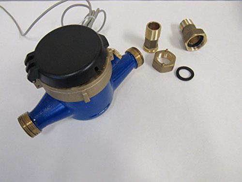 PRM 3/4 Inch NPT Multi Jet Water Meter with Pulse Output, Brass Body - Not for Potable Water