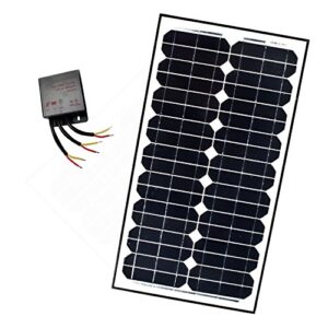 aleko® sp30w24vlm118 24v 30-watt monocrystalline solar panel lm118 charging controller kit