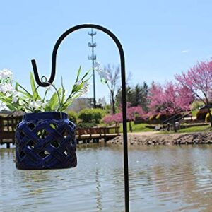 Ashman Black Shepherd Hook 48 Inch (2 Pack), 10MM Thick, Super Strong, Rust Resistant Steel Hook Ideal for Use at Weddings, Hanging Plant Baskets, Solar Lights, Lanterns, Bird Feeders.