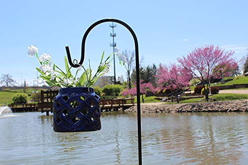 Ashman Black Shepherd Hook 48 Inch (2 Pack), 10MM Thick, Super Strong, Rust Resistant Steel Hook Ideal for Use at Weddings, Hanging Plant Baskets, Solar Lights, Lanterns, Bird Feeders.