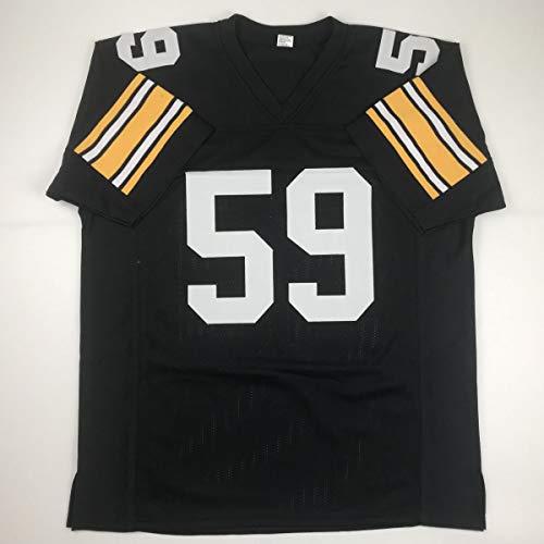 Autographed/Signed Jack Ham HOF 88 Pittsburgh Black Football Jersey JSA COA