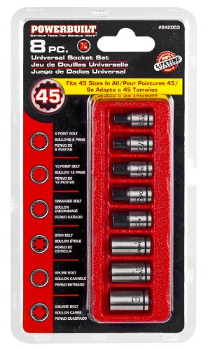 Powerbuilt 8 Piece 1/4" Dr. SAE Spline Socket Set with Storage Tray - 642053