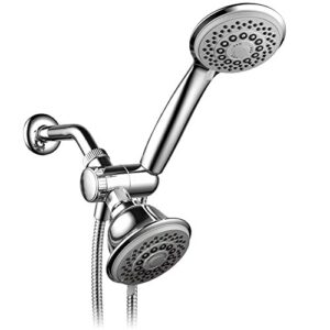 aquastorm by hotelspa 30-setting spiralflo 3-way high pressure luxury shower head/handheld showerhead combo with water saving economy mode/chrome