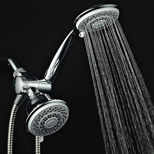 AquaStorm by HotelSpa 30-Setting SpiralFlo 3-Way HIGH PRESSURE Luxury Shower Head/Handheld Showerhead Combo with Water Saving Economy Mode/Chrome