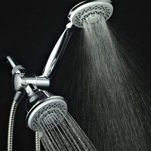 AquaStorm by HotelSpa 30-Setting SpiralFlo 3-Way HIGH PRESSURE Luxury Shower Head/Handheld Showerhead Combo with Water Saving Economy Mode/Chrome