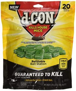 d-con refillable corner fit mouse poison bait station, 1 trap + 20 bait refills