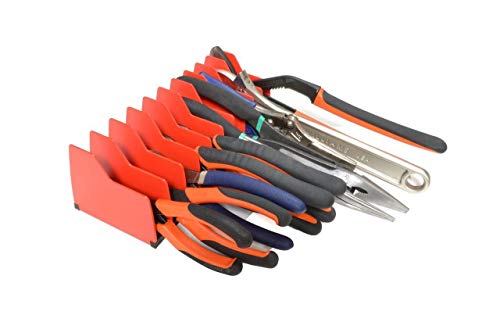 MLTOOLS Pliers Cutters Organizer Pro – Non-Slip Rubber Base Fuel & Solvent Resistant Durable Long-Lasting Tool Storage Box Rack 10 Tools Plier Made in USA | P8248 (2 Pack)