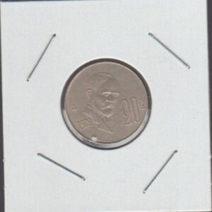 1979 Mexico National Arms, Eagle Left Twenty Cent Piece Choice About Uncirculated