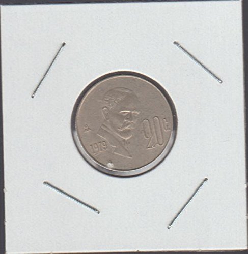 1979 Mexico National Arms, Eagle Left Twenty Cent Piece Choice About Uncirculated