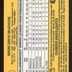 1987 donruss rookies #1 MARK MCGWIRE oakland athletics ROOKIE card - Mint Condition Ships in a Brand New Holder