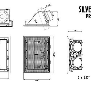 5252AC Silver Ticket in-Ceiling Speaker with Pivoting Full Speaker Adjustable Angle Woofers and Tweeter (Dual 5.25 Inch in-Ceiling Center Channel) Ceiling ONLY