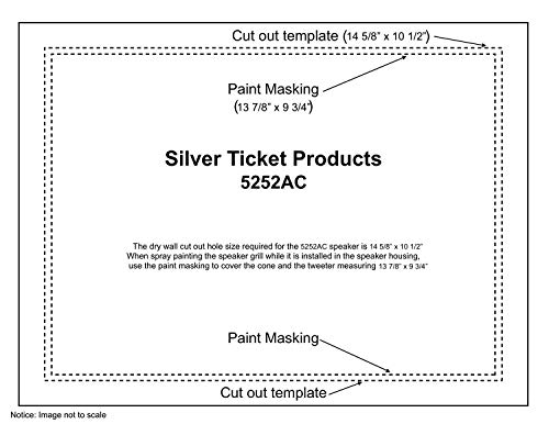 5252AC Silver Ticket in-Ceiling Speaker with Pivoting Full Speaker Adjustable Angle Woofers and Tweeter (Dual 5.25 Inch in-Ceiling Center Channel) Ceiling ONLY