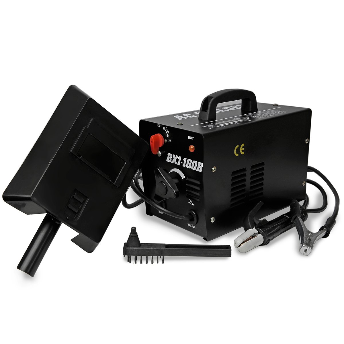 XtremepowerUS 160 AMP Arc Welder Welding Machine Ultra-Portable Electrode Clamp Soldering With Welder Face Mask Accessories