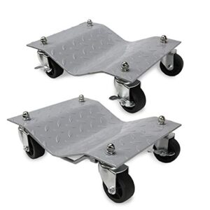 xtremepowerus set of (2) heavy duty vehicle skates dolly wheel car repair slide vehicle car moving dolly