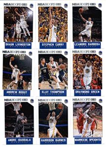 2015-16 panini nba hoops golden state warriors veterans team set of 9 cards: andre iguodala, harrison barnes, marreese speights, andrew bogut, klay thompson, draymond green, shaun livingston, stephen curry, leandro barbosa in protective snap case