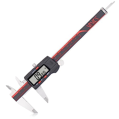 VINCA DCLA-0605 0-6 Inch/150mm Electronic Digital Vernier Caliper Inch/Millimeter/Fraction Stainless Steel Large LCD Screen Measuring Tool