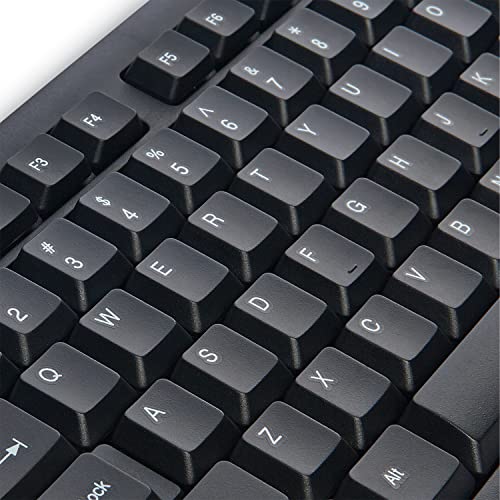 Verbatim Slimline Wired Keyboard and Mouse Combo USB Plug-and-Play Numeric Keypad Adjustable Tilt Legs Optical Corded Mouse Full-Size Computer Keyboard Compatible with PC, Laptop - FFP Packaging Black