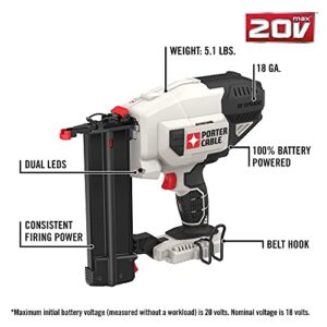 PORTER-CABLE 20V MAX* Cordless Brad Nailer, 18GA, Tool Only (PCC790B)