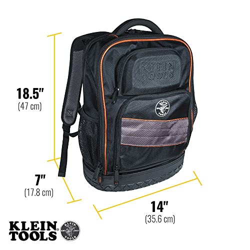 Klein Tools 55439BPTB Laptop Backpack / Tool Bag, Water Resistant Technician Backpack, Padded for 3-Inch Thick Laptop or Tablet, 25 Pockets