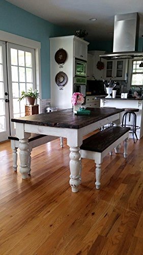 6 Foot heart pine table set