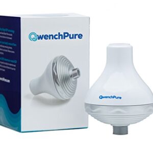 Shower Filter :: High Output :: with advanced Carbon Free Technology Uses 100% KDF-55 Material (8 oz.) to Safely Remove Chlorine & Other Contaminants Hot or Cold by QwenchPure