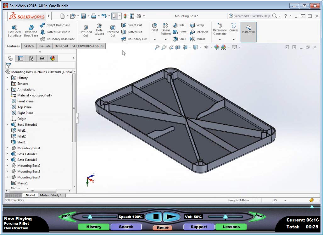 SOLIDWORKS 2016: Professional Modeling – Video Training Course