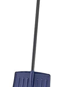 Superio Kid Snow Shovel with Metal Handle, Navy Blue Durable Shovel for Snow, Comfort D Grip Sturdy, 35“ Height, Durable Plastic Blade