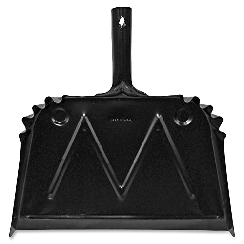 Genuine Joe Heavy-Duty Metal Dustpan, Black - 85151 15.5"x16"