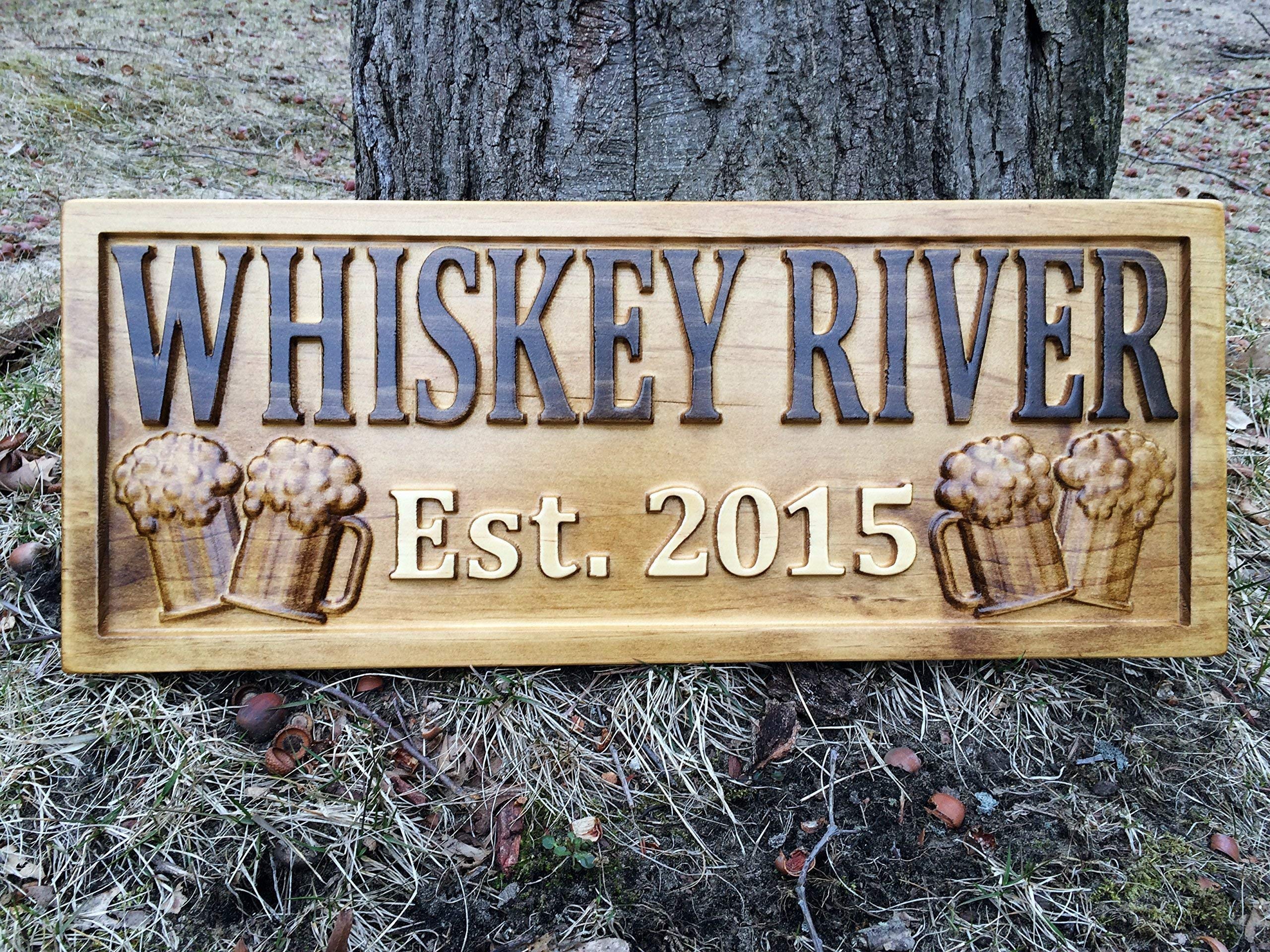 Personalized Bar Sign Custom Carved Wood Sign Personalized Wood Sign Groomsmen Gift Cabin Sign Man Cave Sign Pub Rustic Home Decor Housewarming Gift Wine Cellar Beer Basement Bar Decor